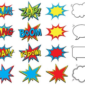 Comic Clipart , Superhero Clipart , Superhero Bubbles , Comic Text ...