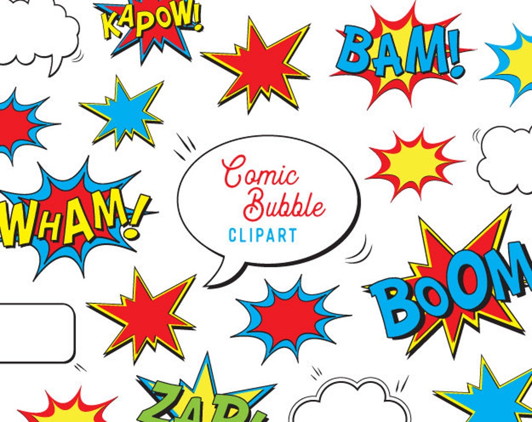 Comic Clipart , Superhero Clipart , Superhero Bubbles , Comic Text ...