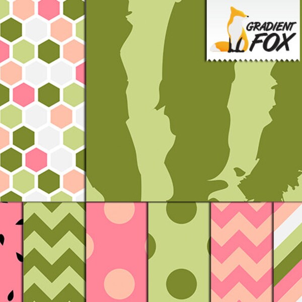 Pink and Green Paper - Etsy