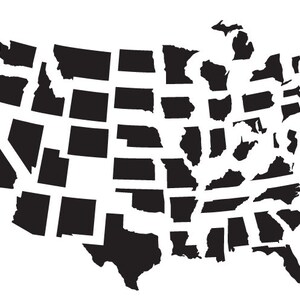 50 States Svg Bundle, 50 States Cut File, 50 States Silhouette, State ...