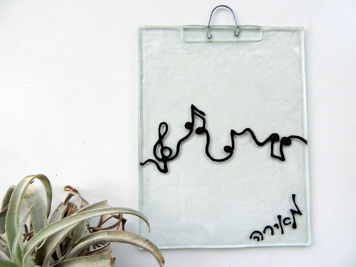 Fused Glass Wall Panel Music Notes Drawing on Glass Music - Etsy Canada