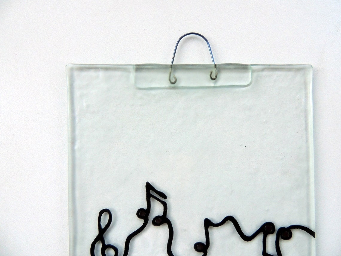 Fused Glass Wall Panel Music Notes Drawing on Glass Music - Etsy Canada