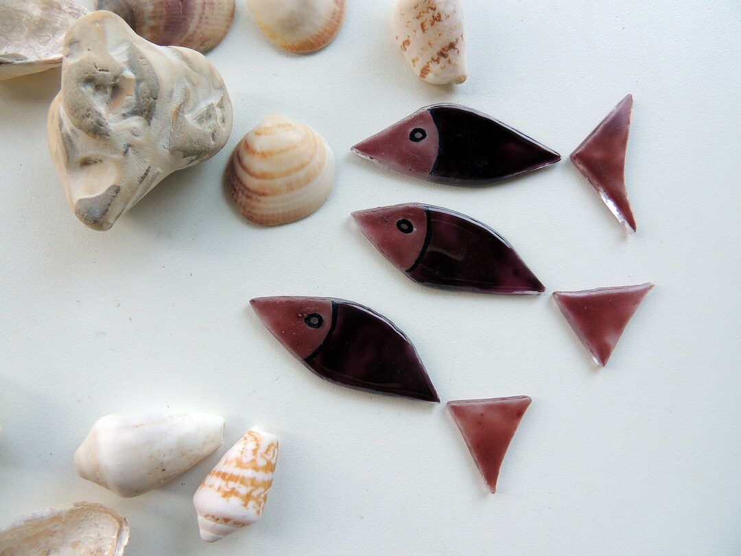 DIY Glass Fishes for Mosaic, Ornaments and Fusing Crafting, 3 Pcs. Fish ...