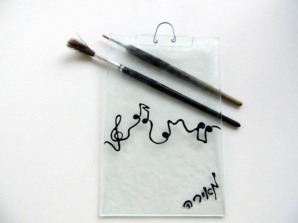 Fused Glass Wall Panel Music Notes Drawing on Glass Music - Etsy Canada
