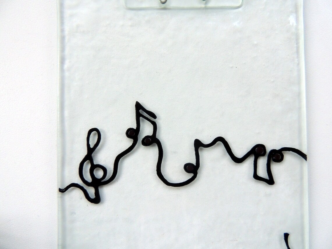 Fused Glass Wall Panel Music Notes Drawing on Glass Music - Etsy Canada