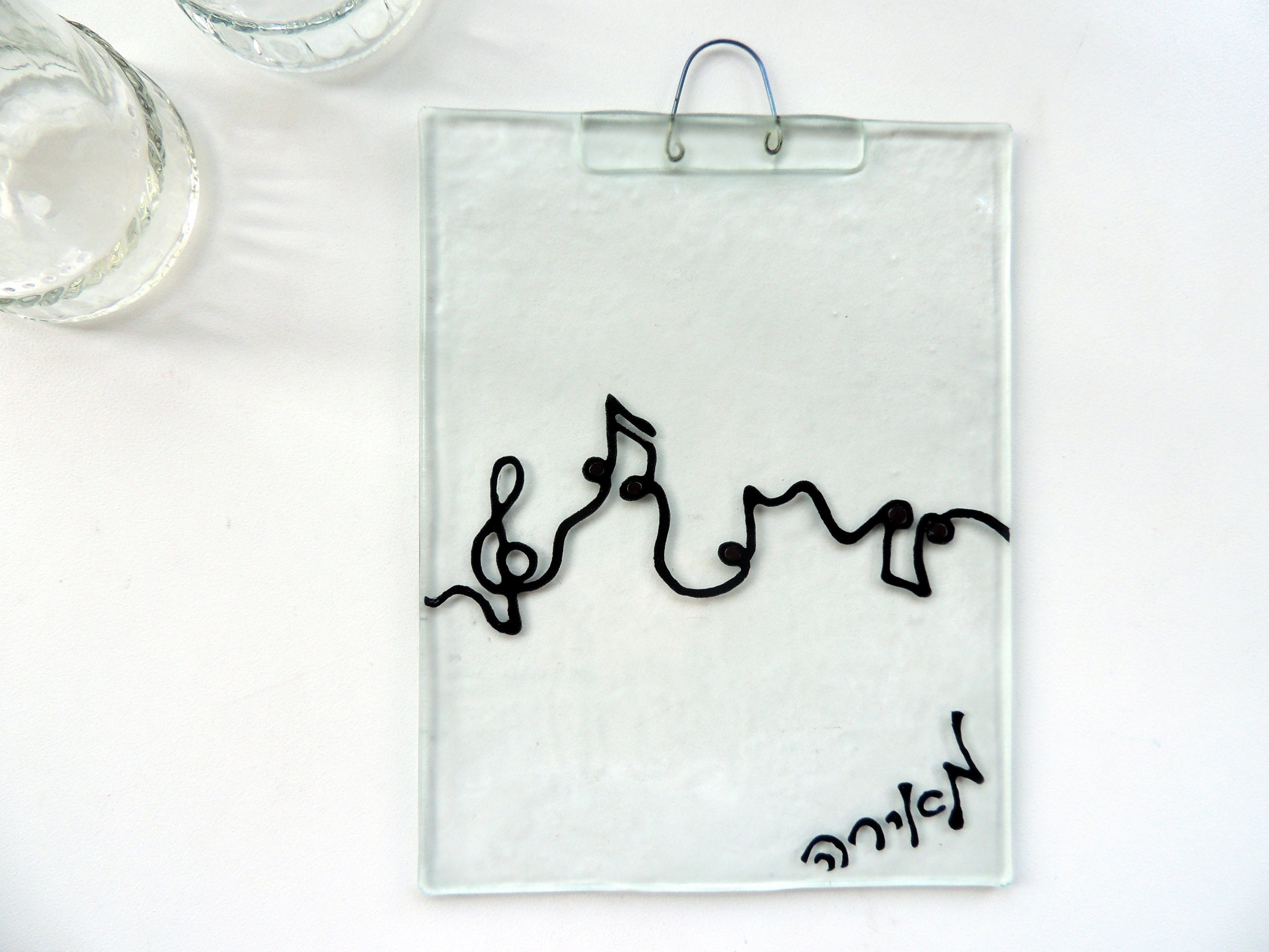 Fused Glass Wall Panel Music Notes Drawing on Glass Music - Etsy Canada