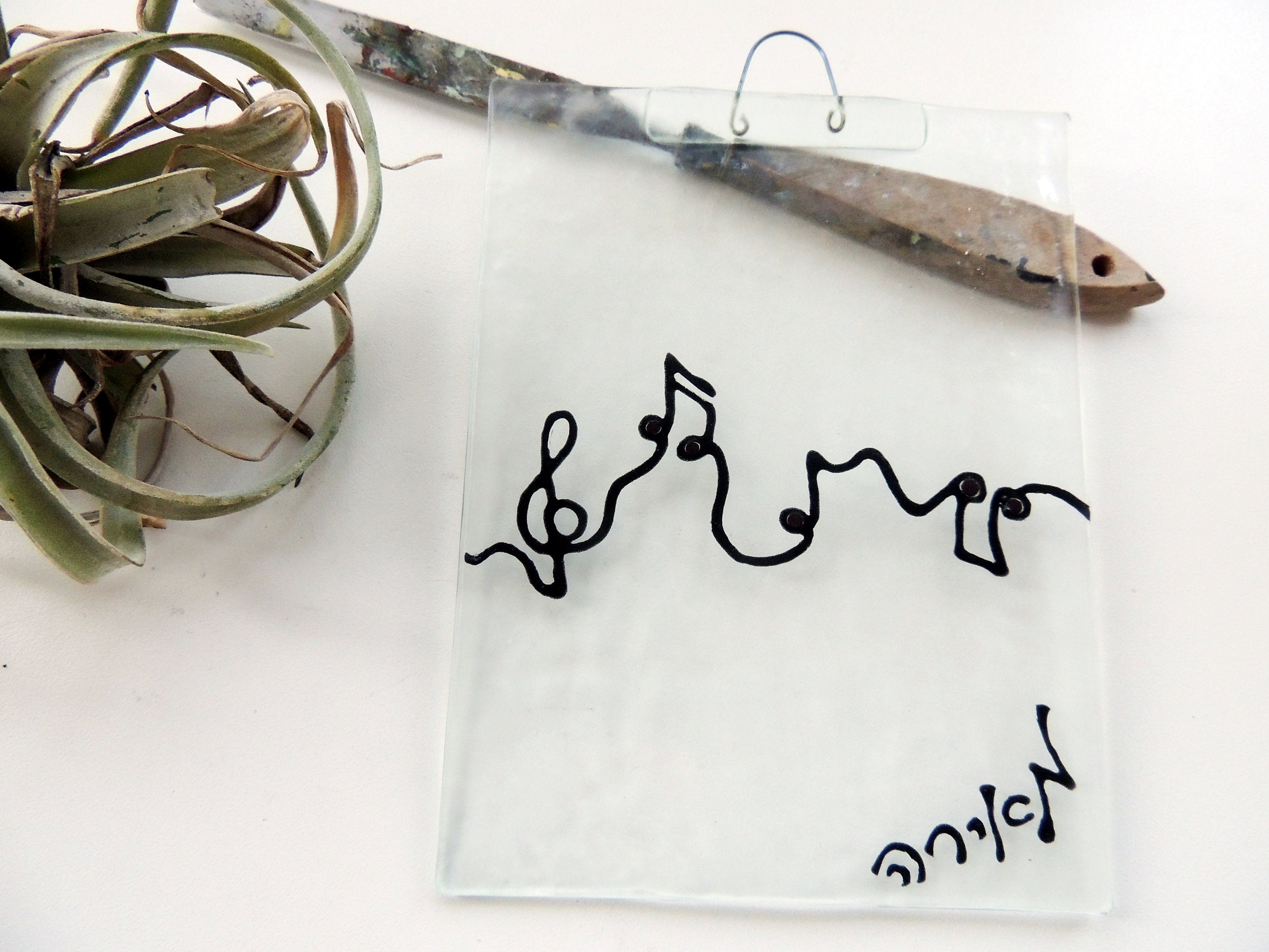 Fused Glass Wall Panel Music Notes Drawing on Glass Music - Etsy Canada