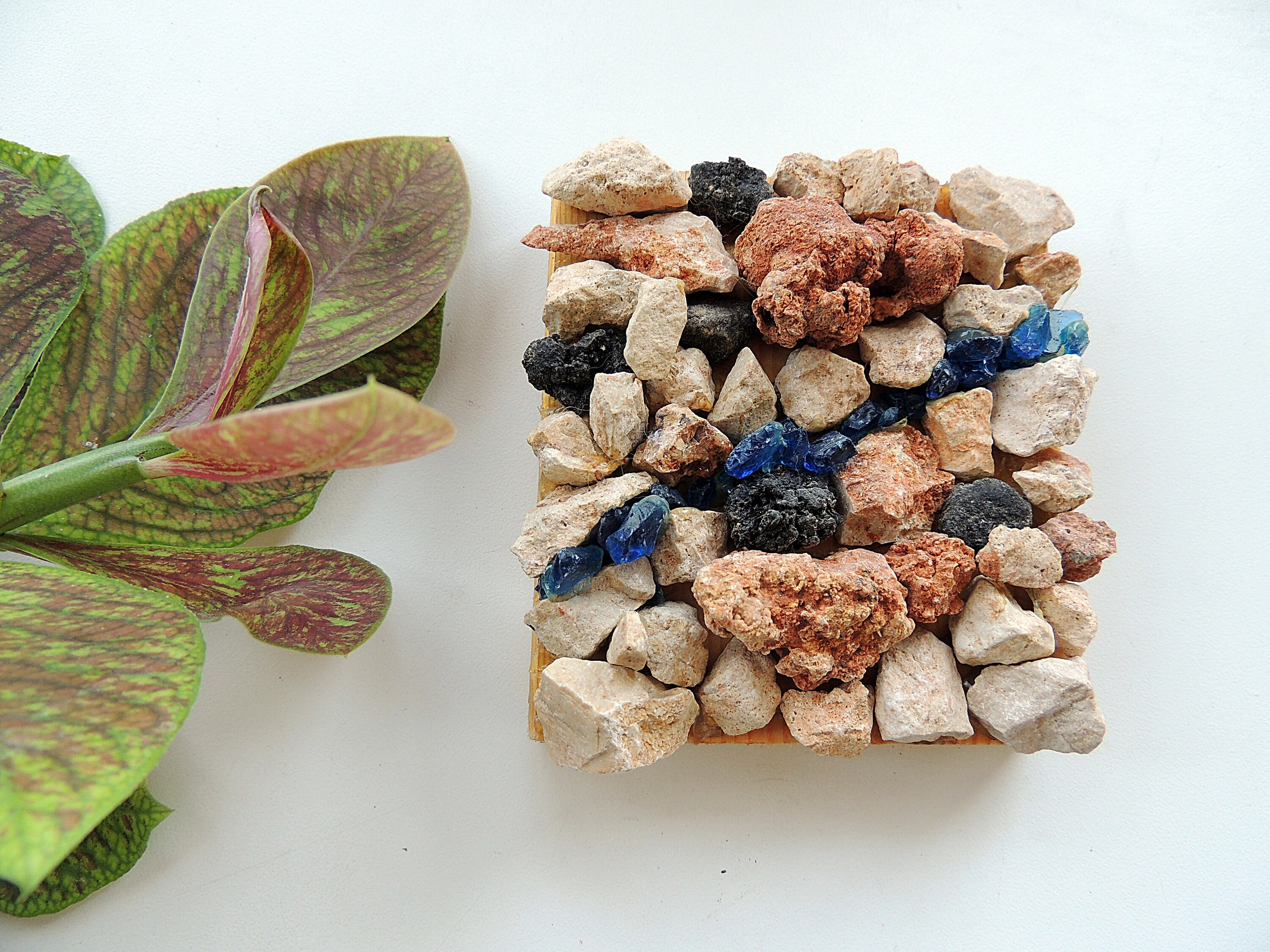 Natural Stones and Glass Mosaic, Small Stones and Glass Frits Wall ...