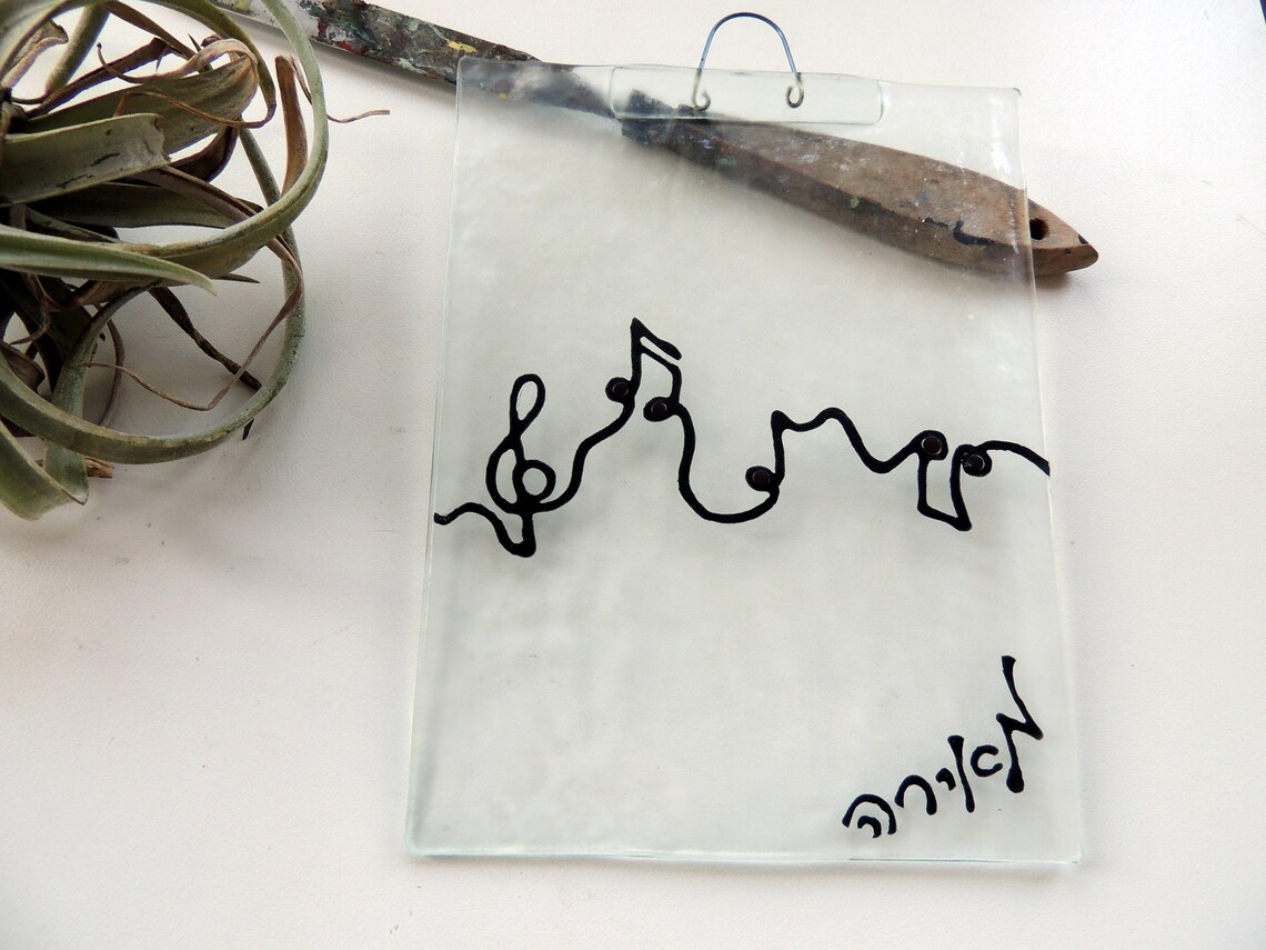 Fused Glass Wall Panel Music Notes Drawing on Glass Music - Etsy Canada