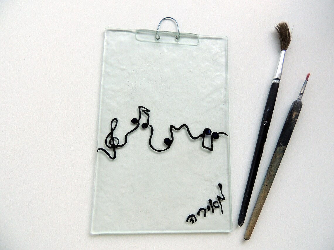 Fused Glass Wall Panel Music Notes Drawing on Glass Music - Etsy Canada
