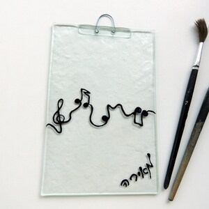 Fused Glass Wall Panel Music Notes Drawing on Glass Music - Etsy Canada
