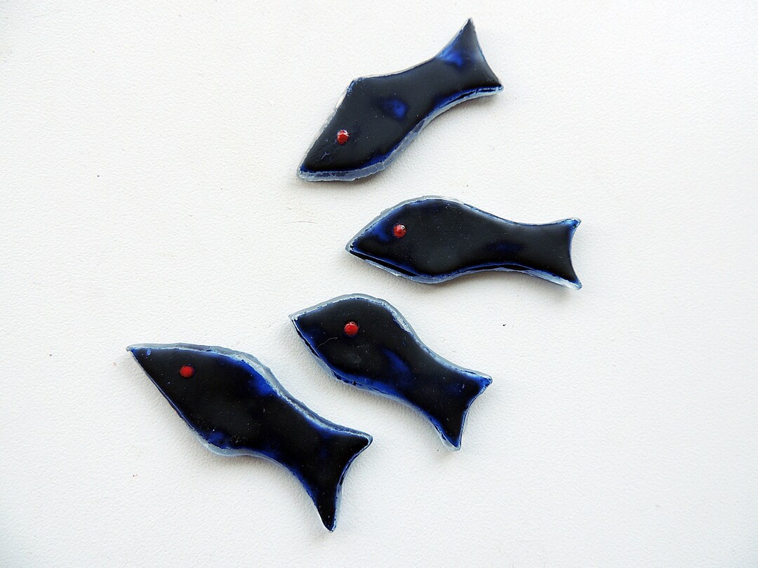 DIY Glass Fishes for Mosaic, Ornaments and Fusing Crafting, 4 Pcs. Fish ...