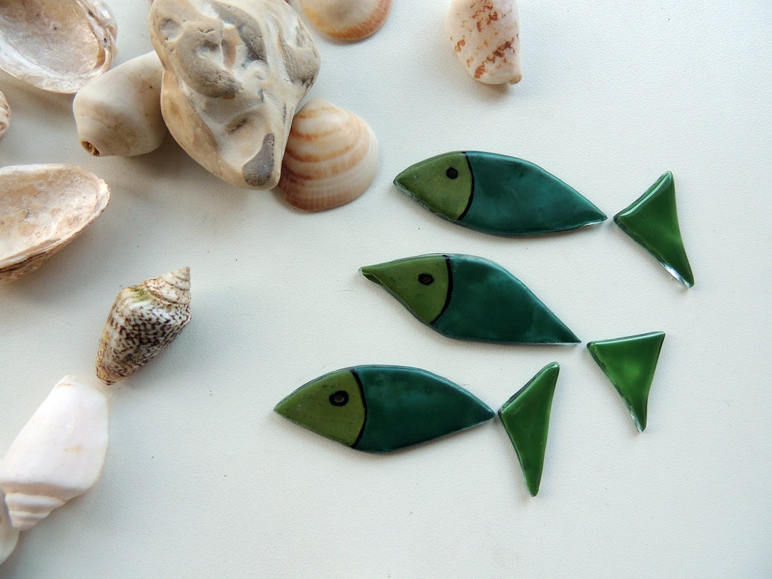 DIY Glass Fishes for Mosaic, Ornaments and Fusing Crafting, 3 Pcs. Fish ...