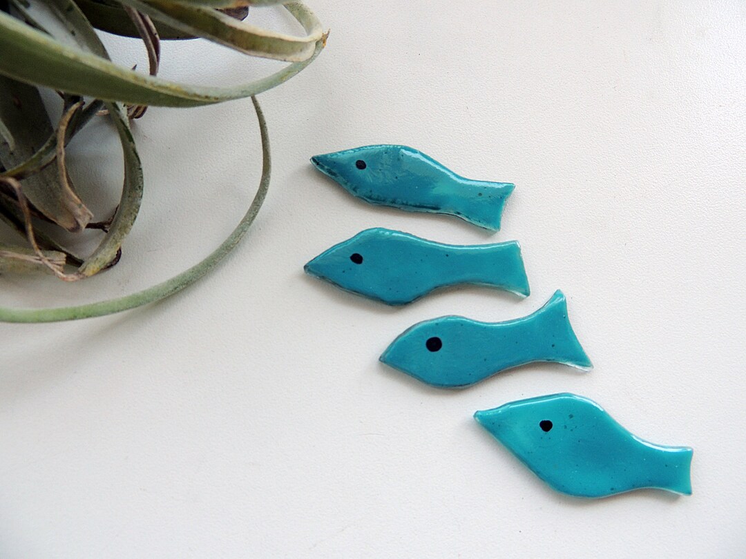 DIY Glass Fishes for Mosaic, Ornaments and Fusing Crafting, 4 Pcs. Fish ...