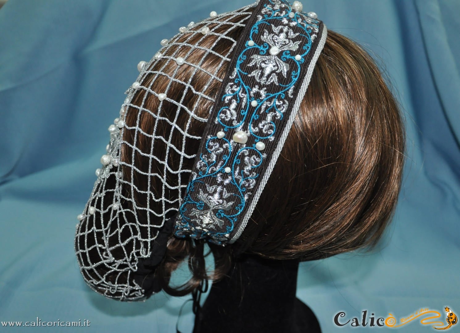 Medieval/renaissance Headdress With Decorated Net - Etsy