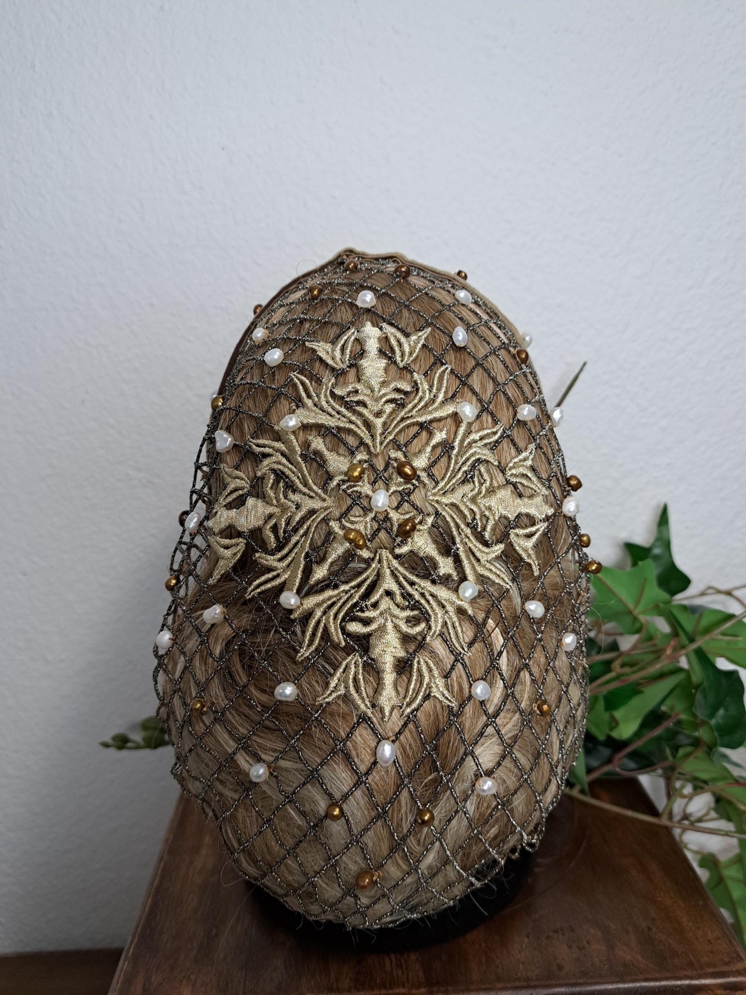 Copricapo medievale/rinascimentale con retina decorata - Etsy Italia