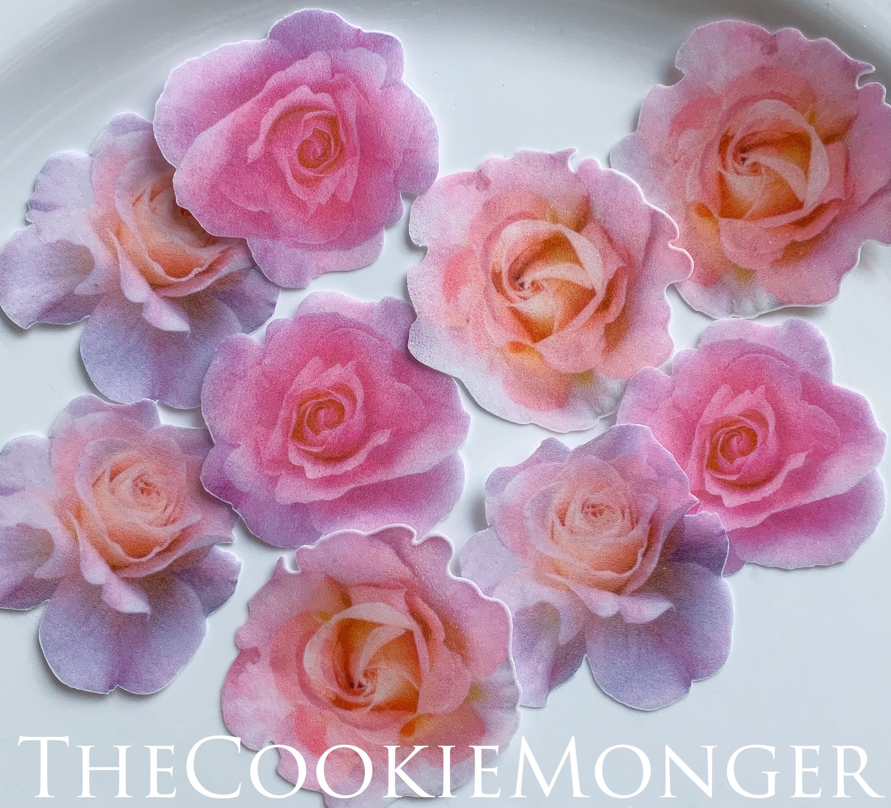 Edible Pre-cut Wafer Paper Pink/blush Roses - Etsy