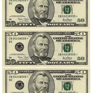 Edible Money / Edible Cash—icing Sheets or Wafer Paper—50s, 100s, Bills ...