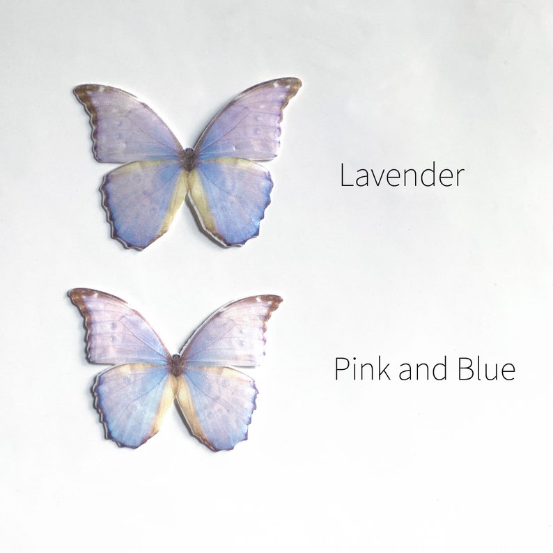 Shimmery Iridescent Pink and Blue Wafer Paper Edible Pre-cut 3D ...