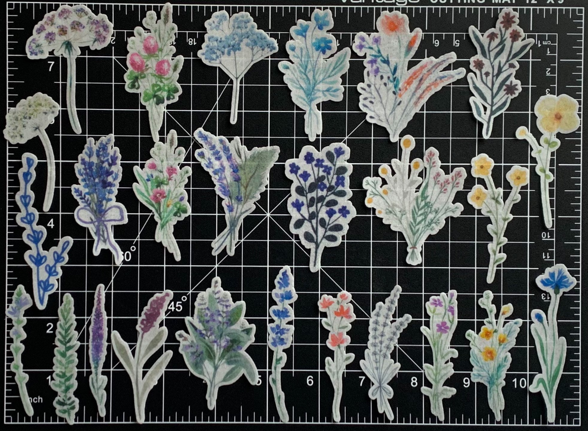 Edible Printed Precut 2D Wafer Wildflowers Sprig Cutouts — The ...
