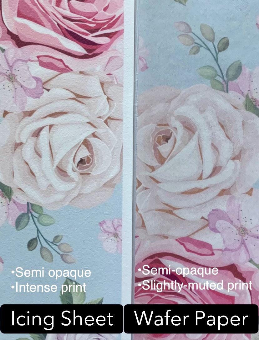 Purple Roses and Berries Floral Edible Paper - Etsy