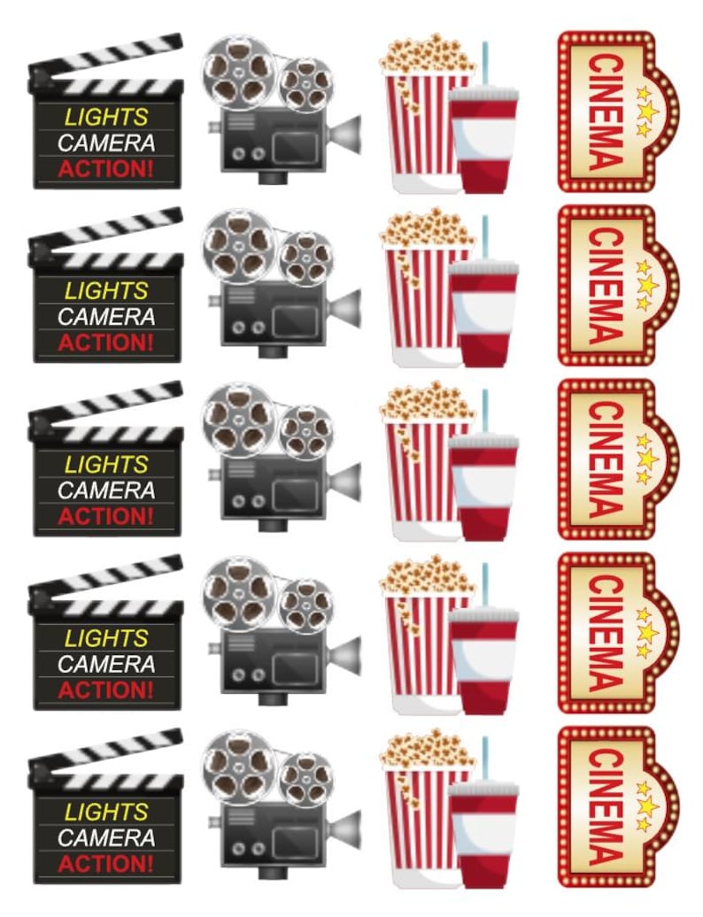Cinema / Oscars / Movies Cupcake Cookie Drink Toppers - Etsy