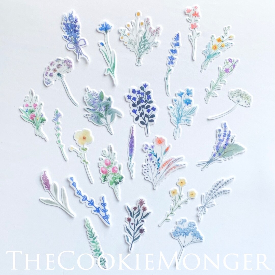 Edible Printed Precut 2D Wafer Wildflowers Sprig Cutouts - Etsy