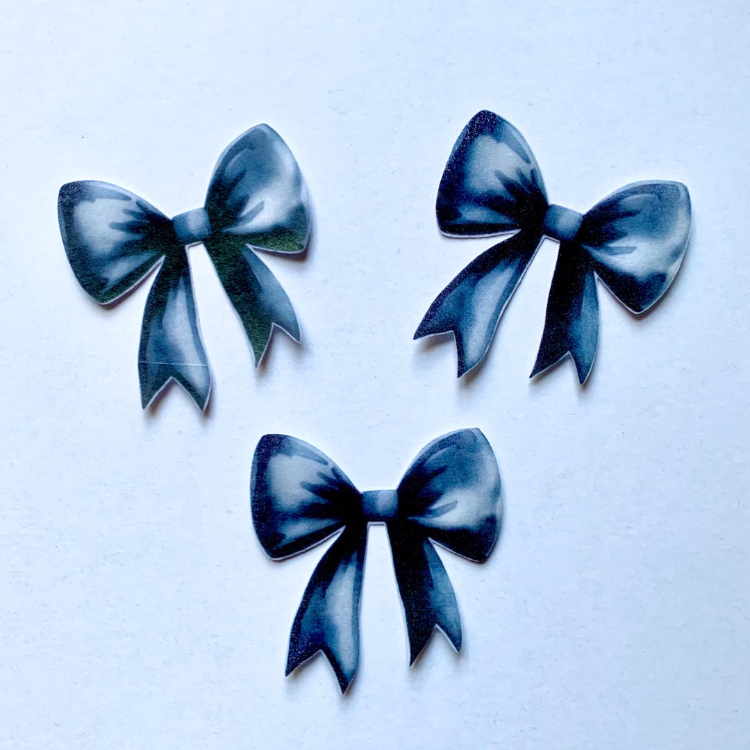 Edible Black and Gray Wafer Paper Precut Bows - Etsy