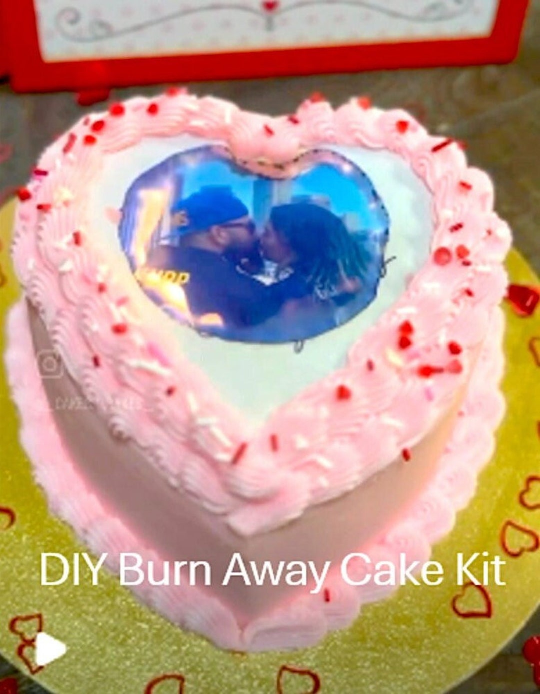 DIY Burn Away Cake Kit--custom Photo Icing Sheet and Wafer Burn Away ...