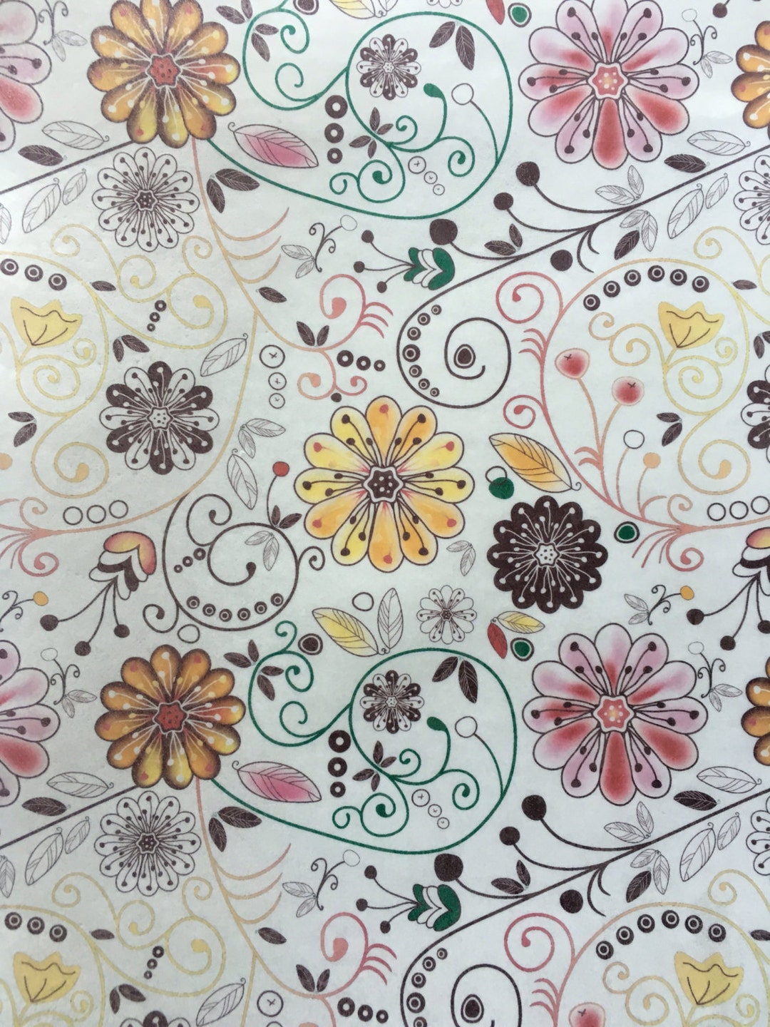 Retro Flowers and Swirls Edible Paper - Etsy