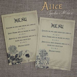 Menu, Alice in Wonderland X10 - Etsy