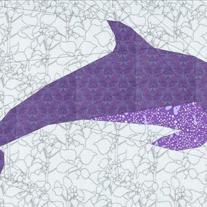 Swimming in Circles- A Foundation Paper Pieced Dolphin Quilt Pattern - Etsy