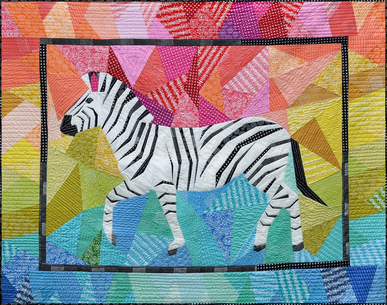 Running Zebra Foundation Paper Pieced Quilt Pattern - Etsy