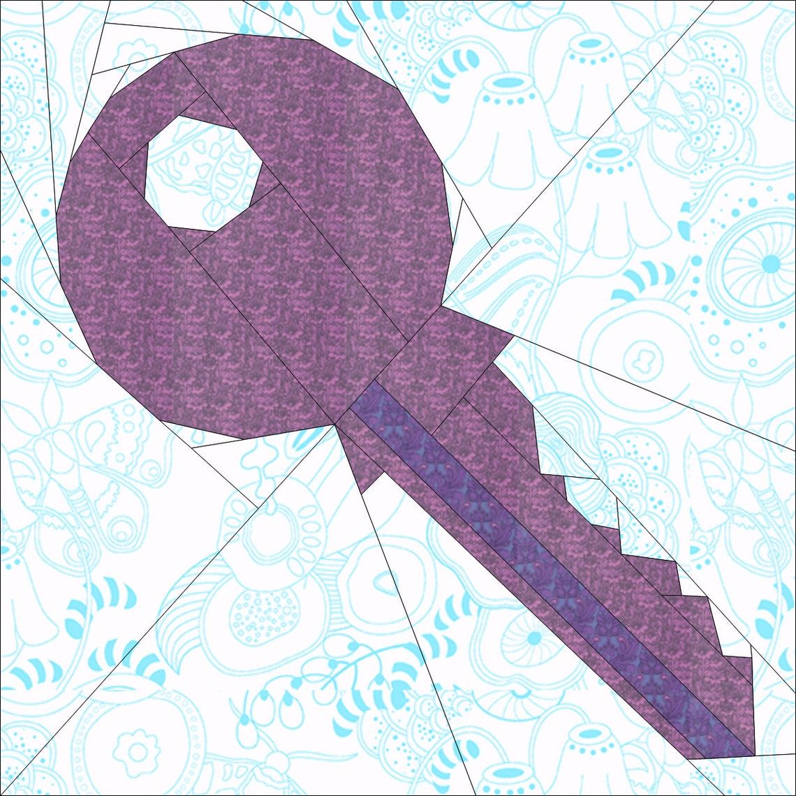 Lock and Key- A Foundation Paper Pieced Mini Quilt Pattern Bundle - Etsy