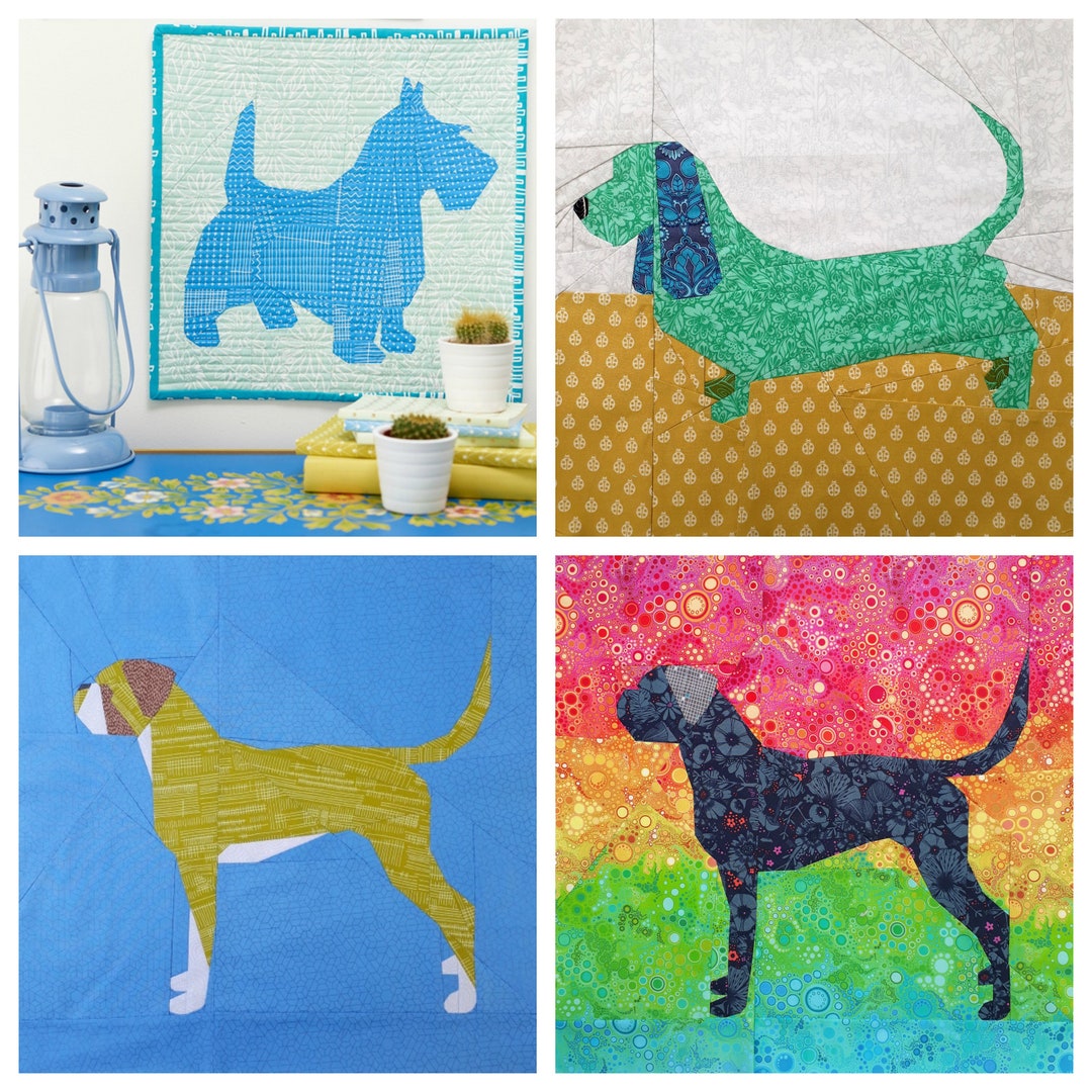 Pieced Pups Foundation Paper Pieced Dog Quilt Pattern Bundle for Dog ...