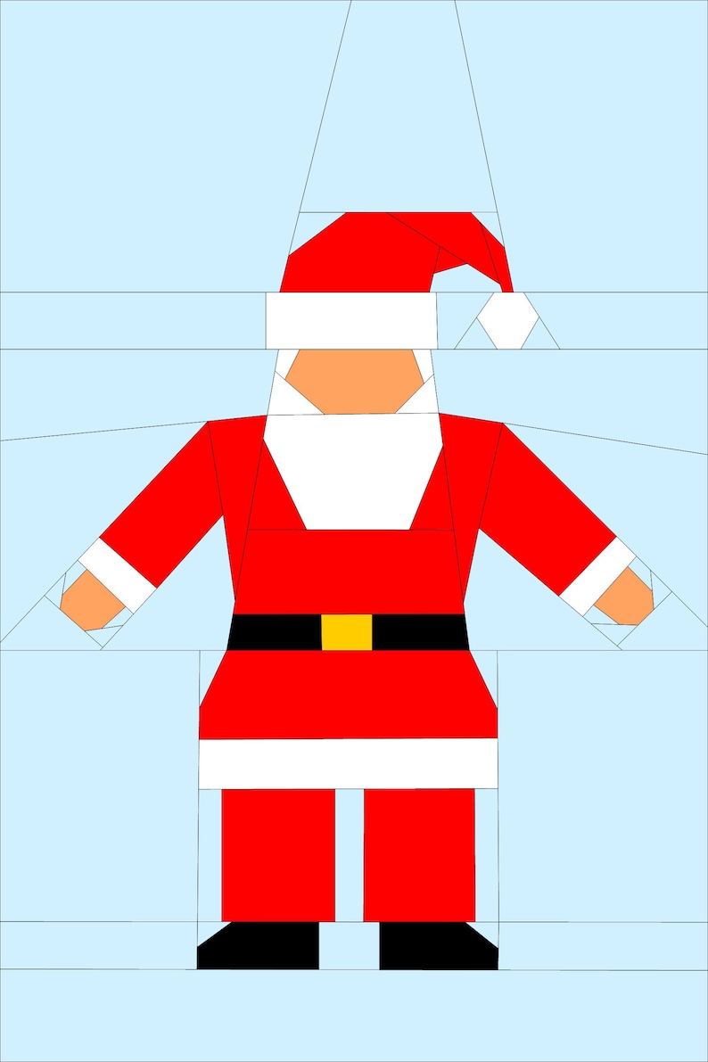 Santa Claus Foundation Paper Pieced Quilt Pattern - Etsy