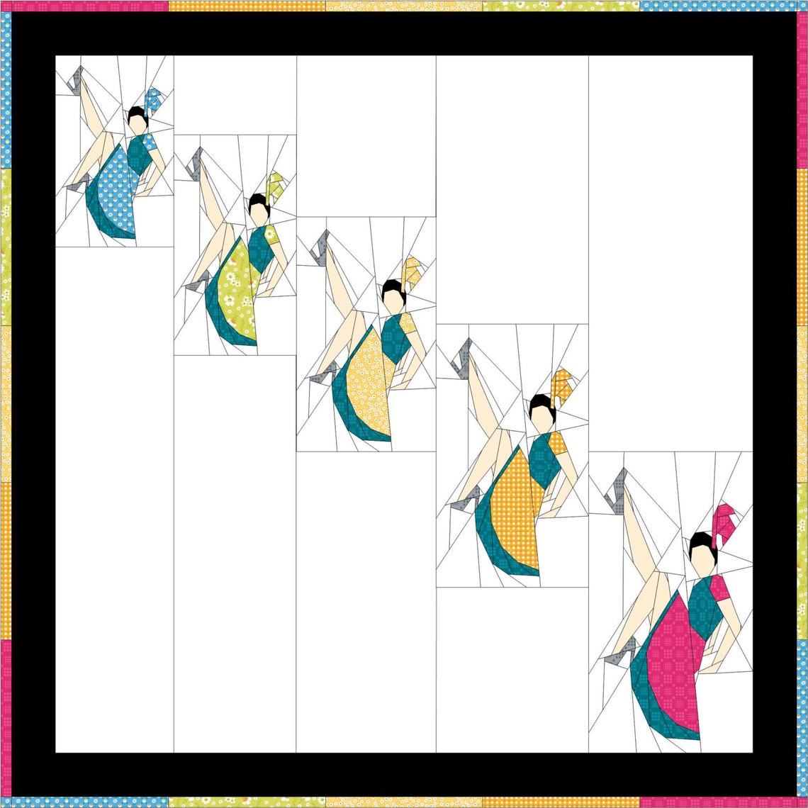 Foundation Paper Pieced Dancer Quilt Pattern A Chorus Line | Etsy