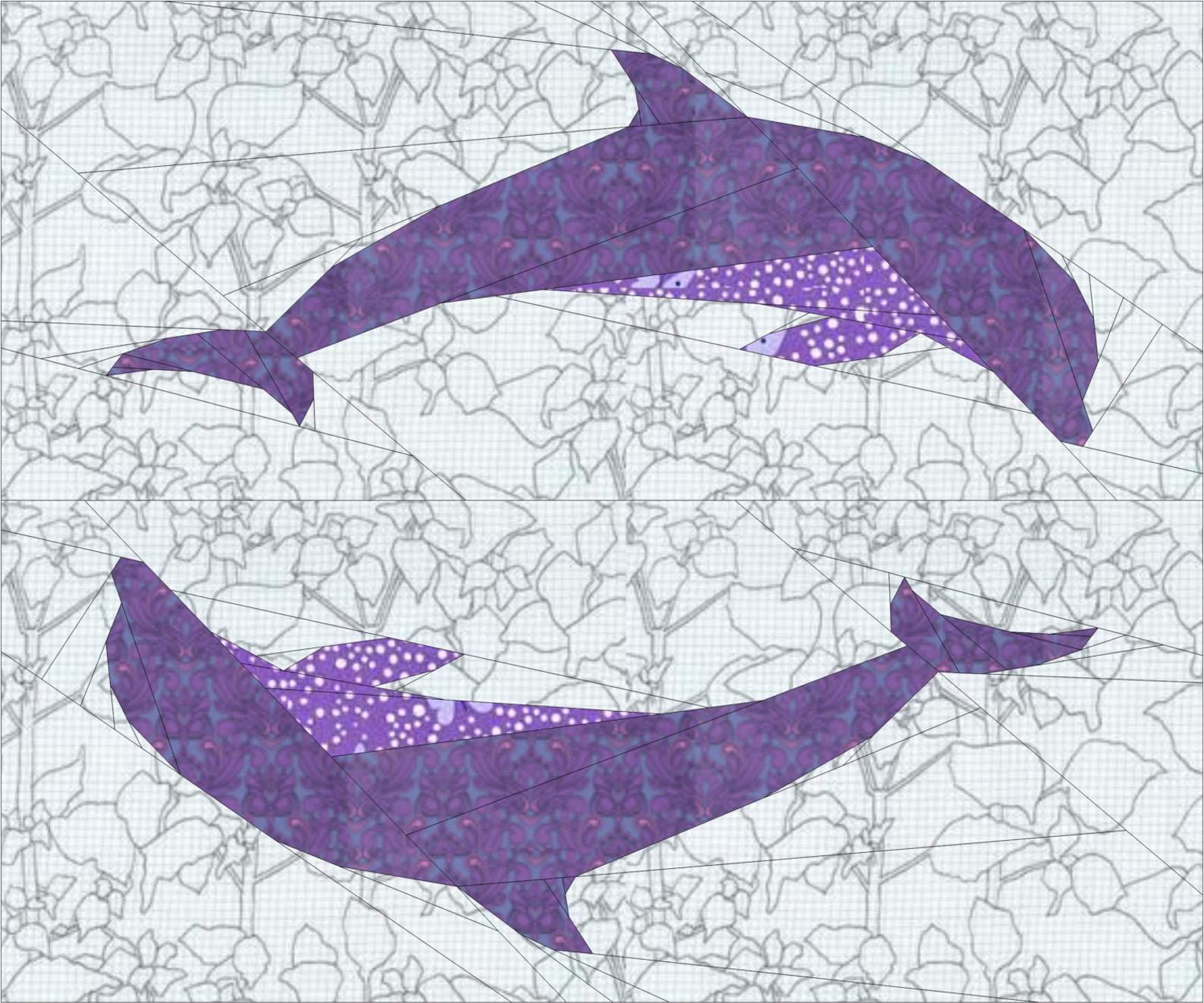 Swimming in Circles A Foundation Paper Pieced Dolphin Quilt - Etsy