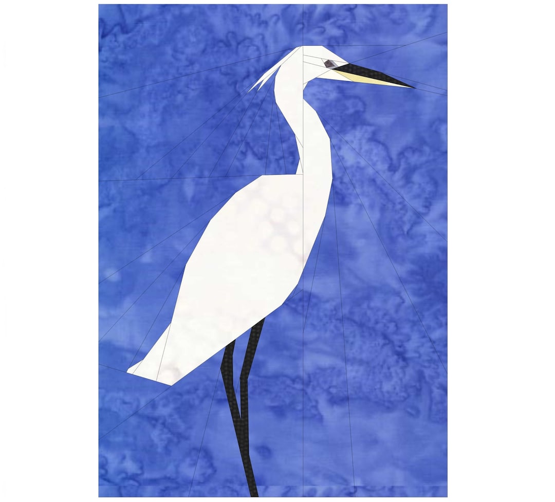 Egret- A Foundation Paper Pieced Bird Quilt Pattern- 10 X 14 Inch - Etsy