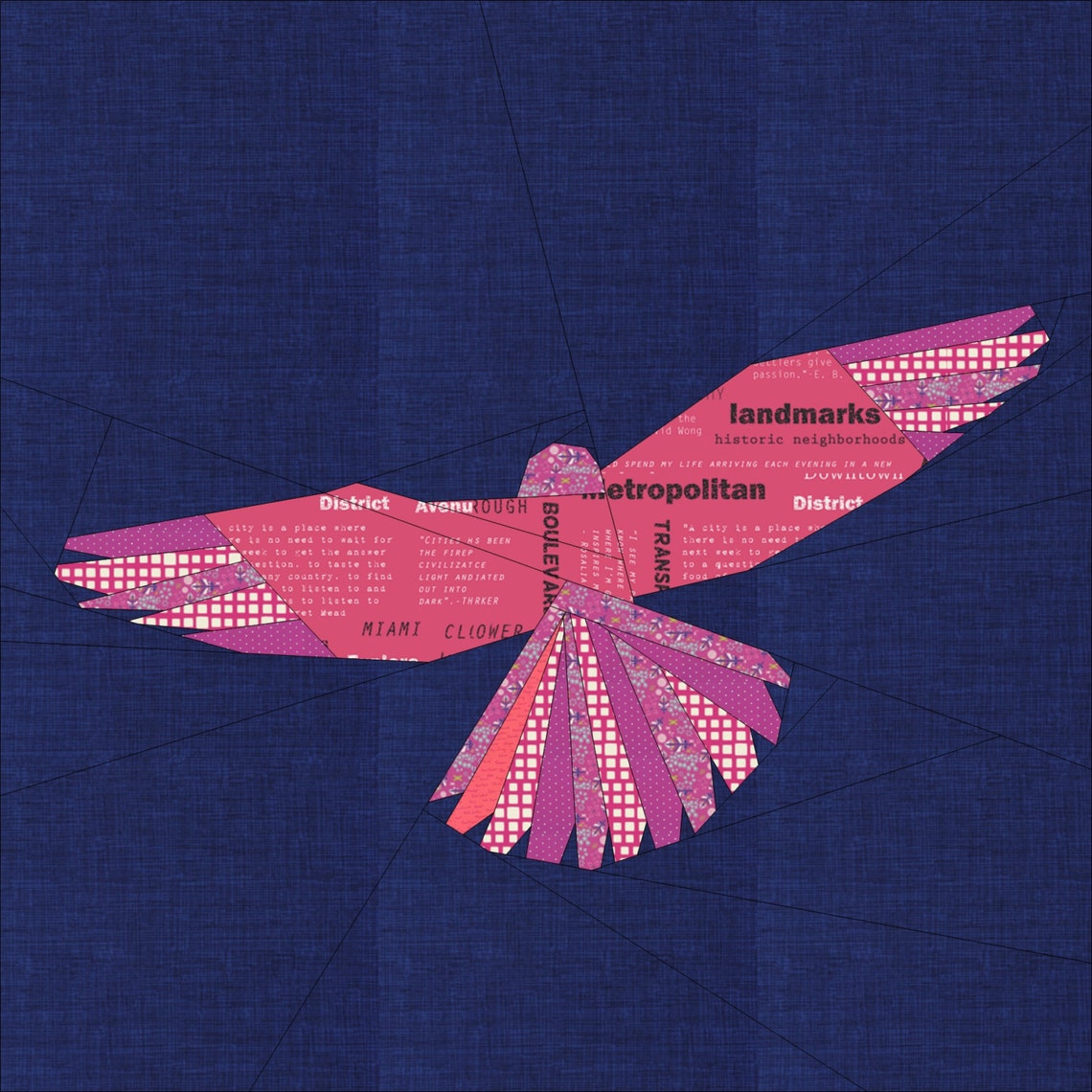 Kestrel A Foundation Paper Pieced Quilt Pattern Block Eight | Etsy