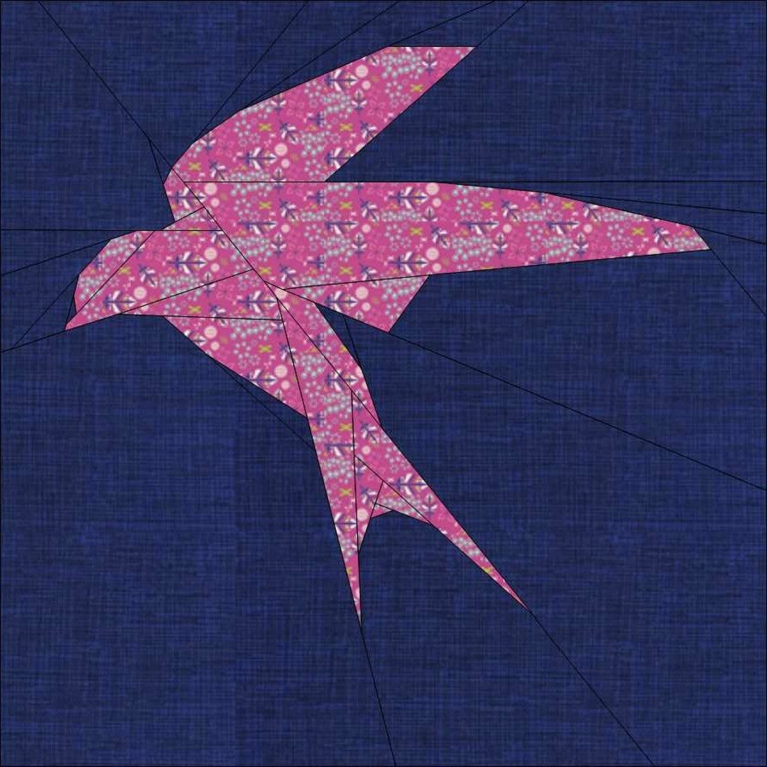 Swallow- A Foundation Paper Pieced Bird Quilt Pattern- Block 6 of the ...