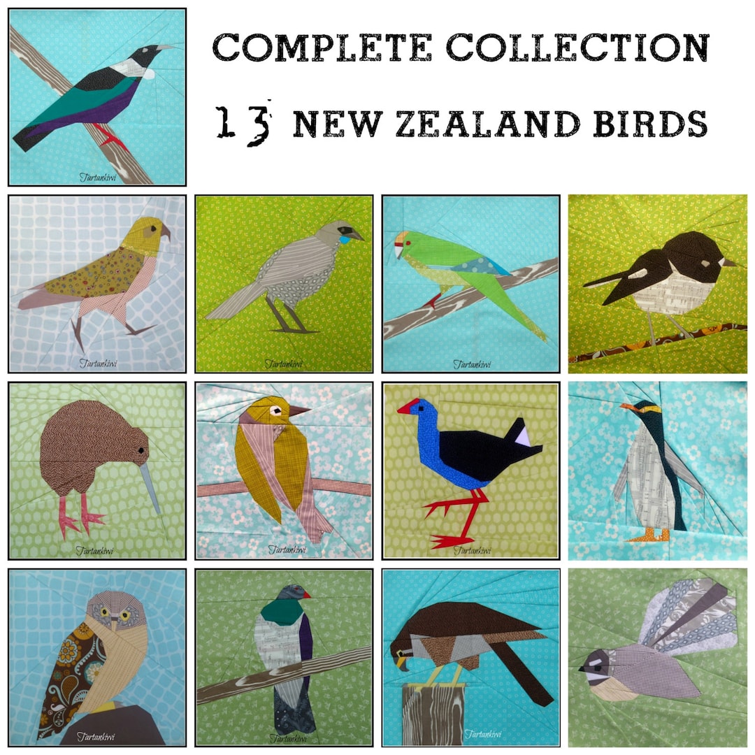 New Zealand Native Birds Foundation Paper Pieced Quilt Patterns - Etsy