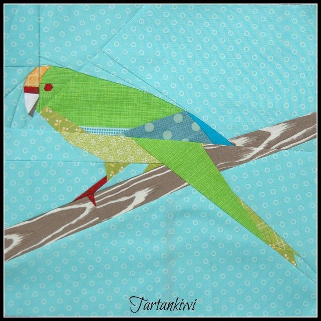 Kakariki 12 Inch Foundation Paper Pieced New Zealand Parakeet Quilt ...