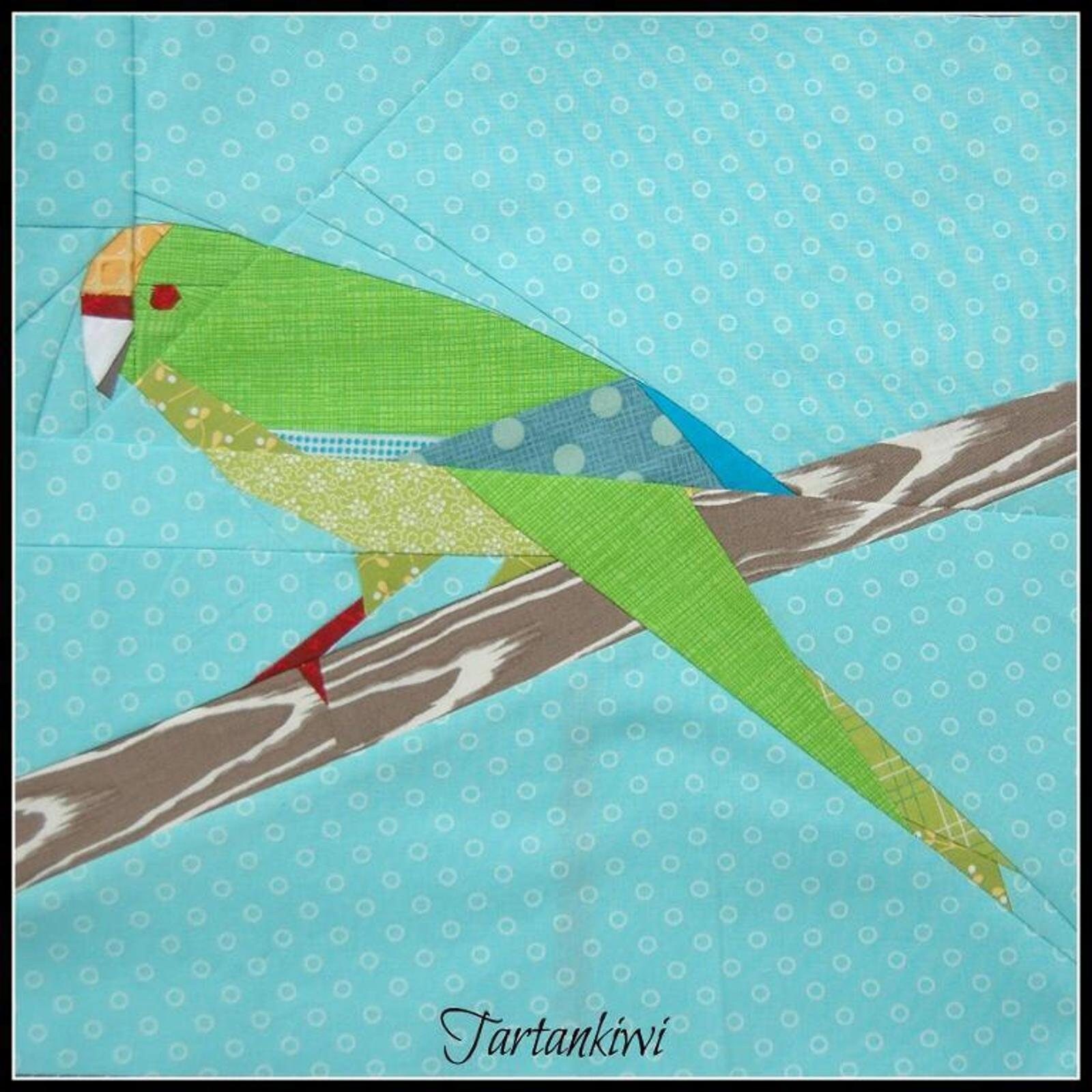 Kakariki 12 Inch Foundation Paper Pieced New Zealand Parakeet Quilt ...