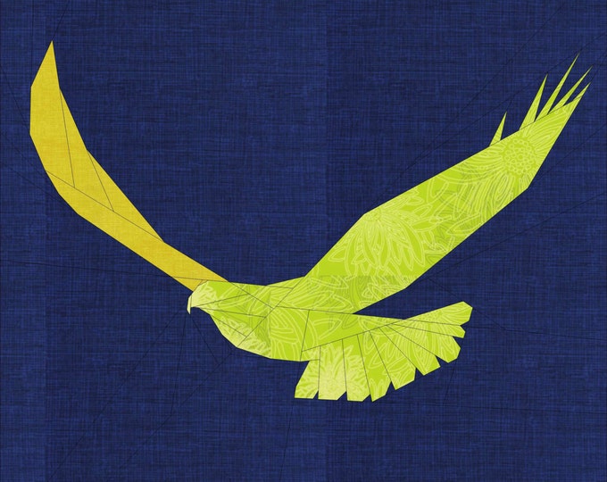 Hawk- A Foundation Paper Pieced Bird Quilt Pattern- Block 15 of the in ...