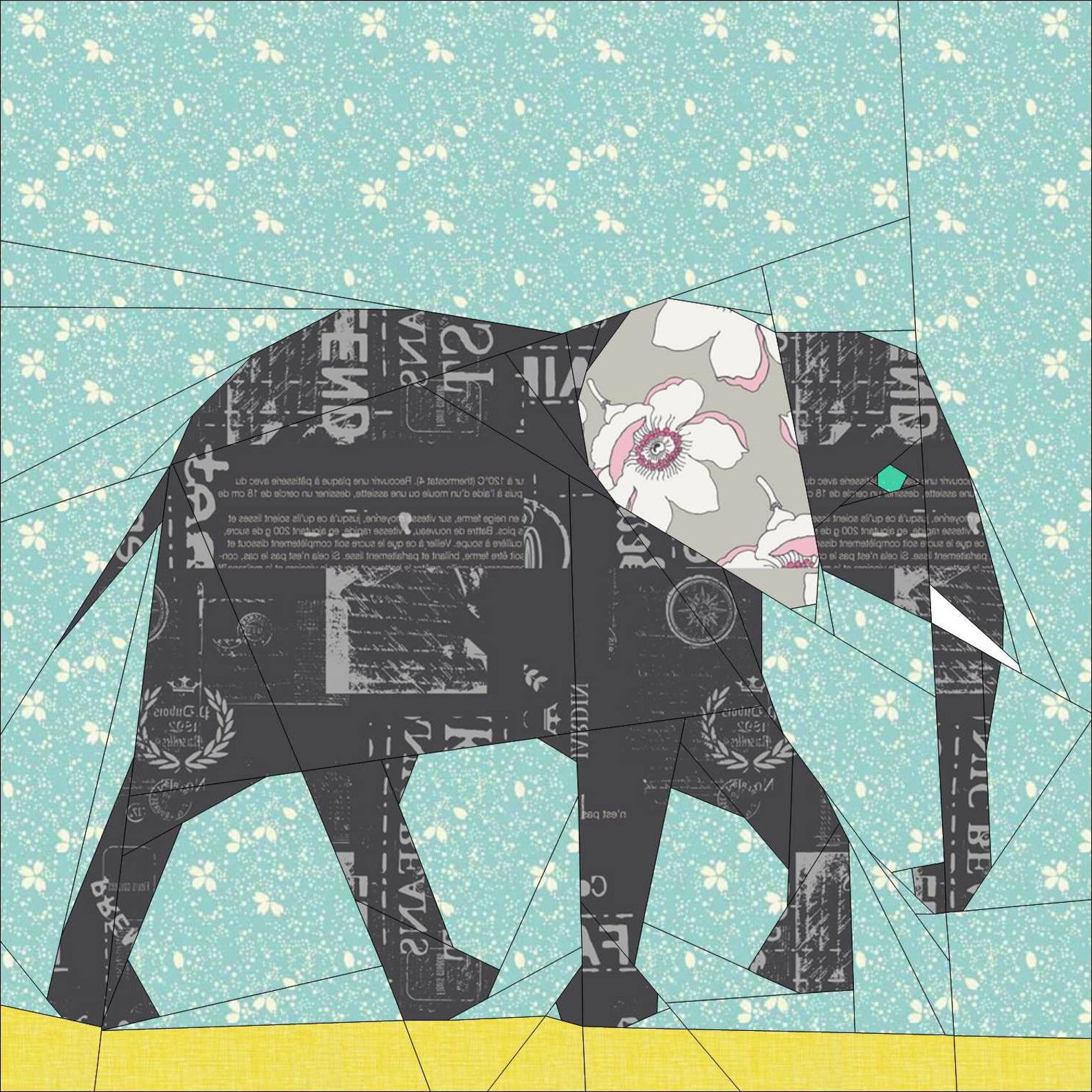 Elephant Foundation Paper Pieced Quilt Pattern - Etsy