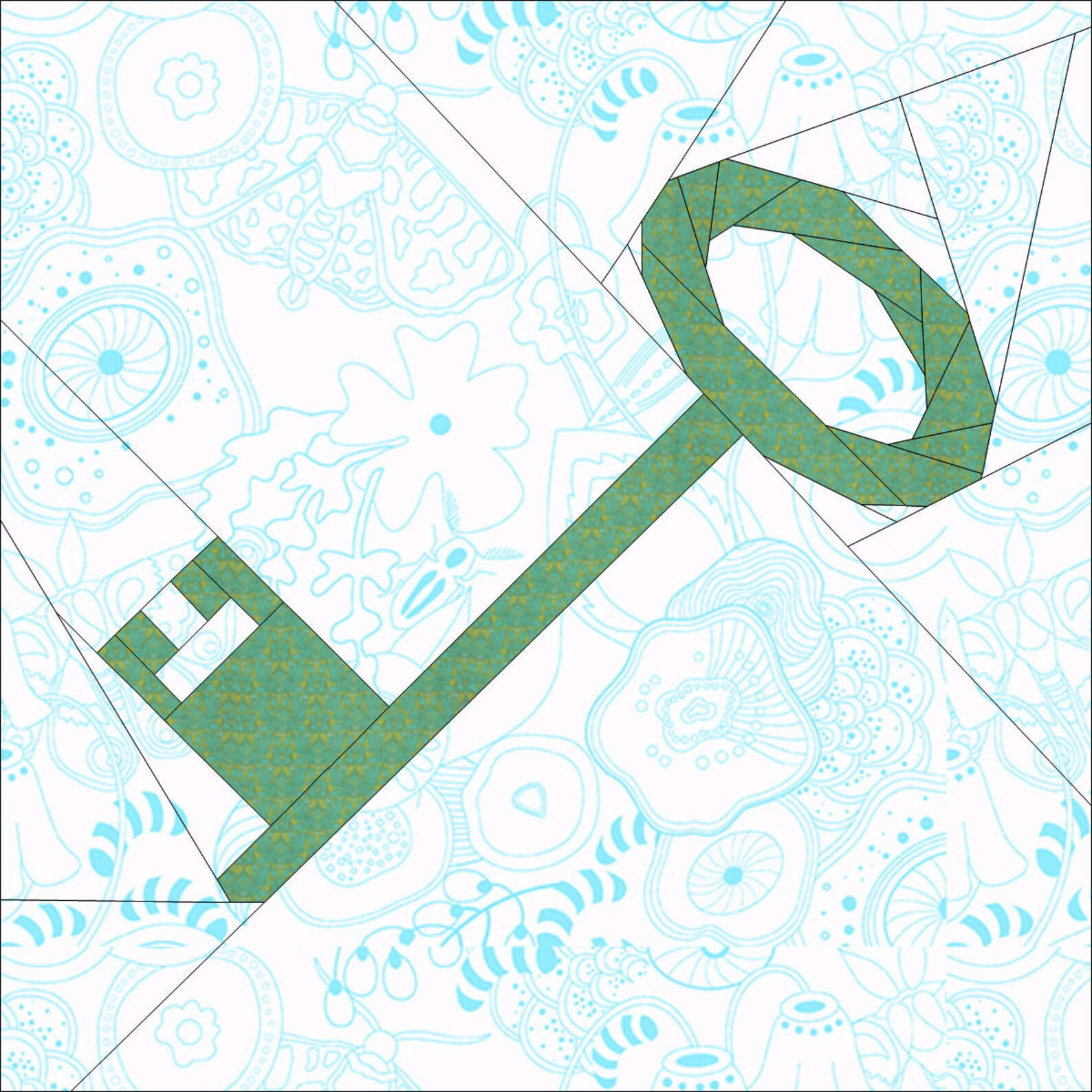 Lock and Key- A Foundation Paper Pieced Mini Quilt Pattern Bundle - Etsy