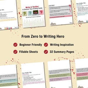 Thriller Writing Prompts: Choose Your Ending Guide | 68-page Digital ...