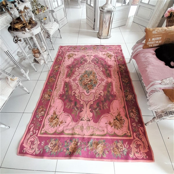 Pink Aubusson Rug - Etsy