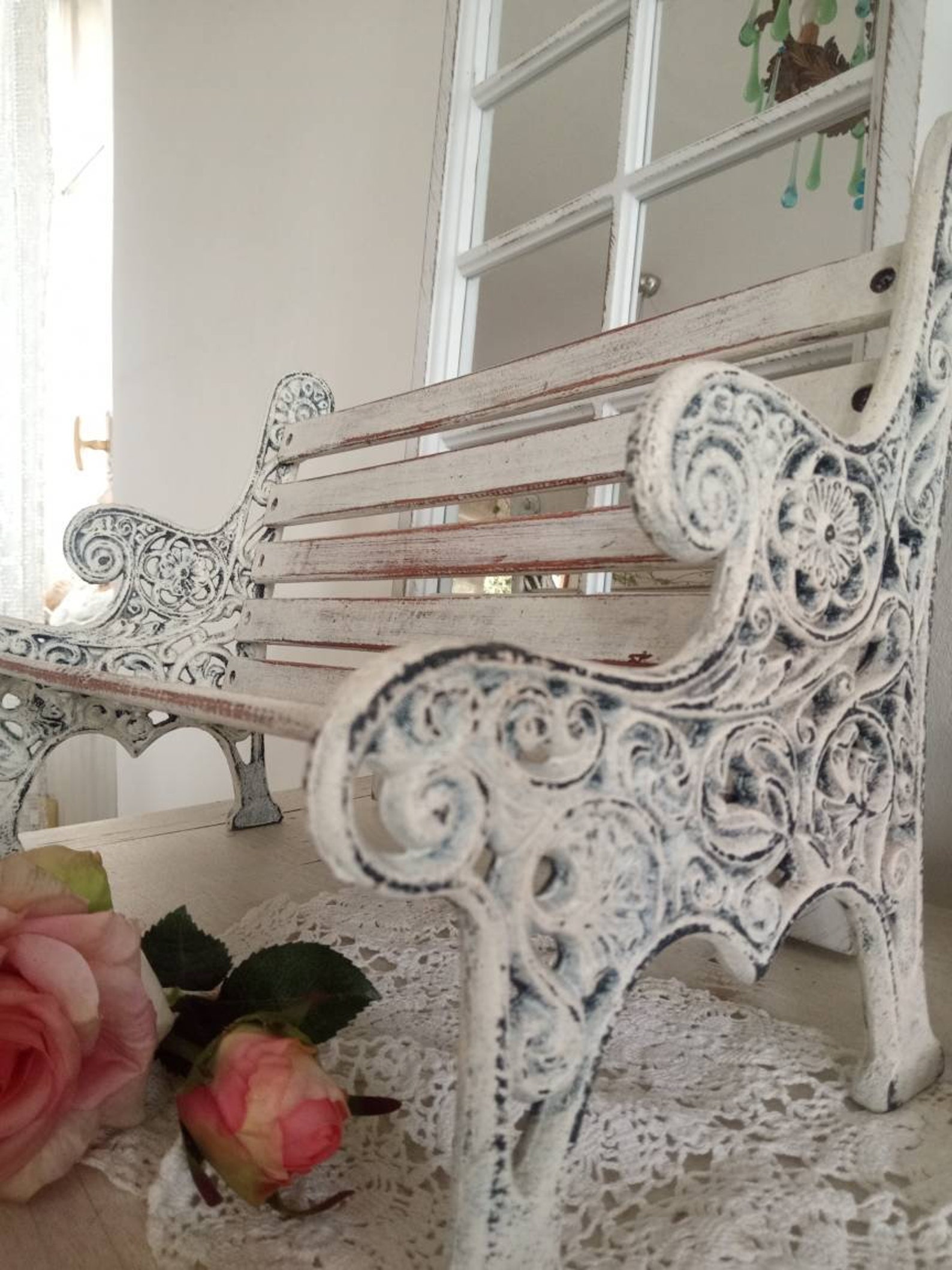 Italian Antique Dolls Bench or Deco Bench Shabby Chic White - Etsy